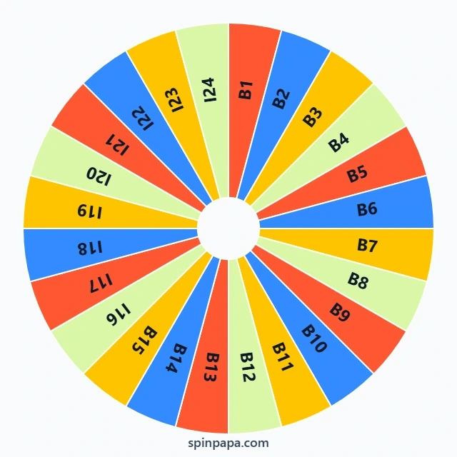 Bingo Spinner Wheel - Spin & Pick Bingo Numbers - Spinpapa