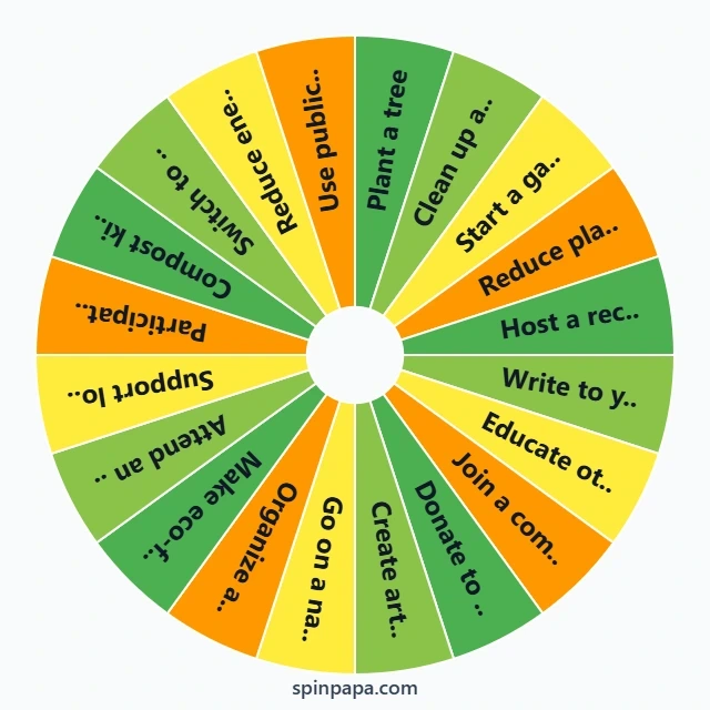 Earth Day Activities Picker Wheel - Spinpapa