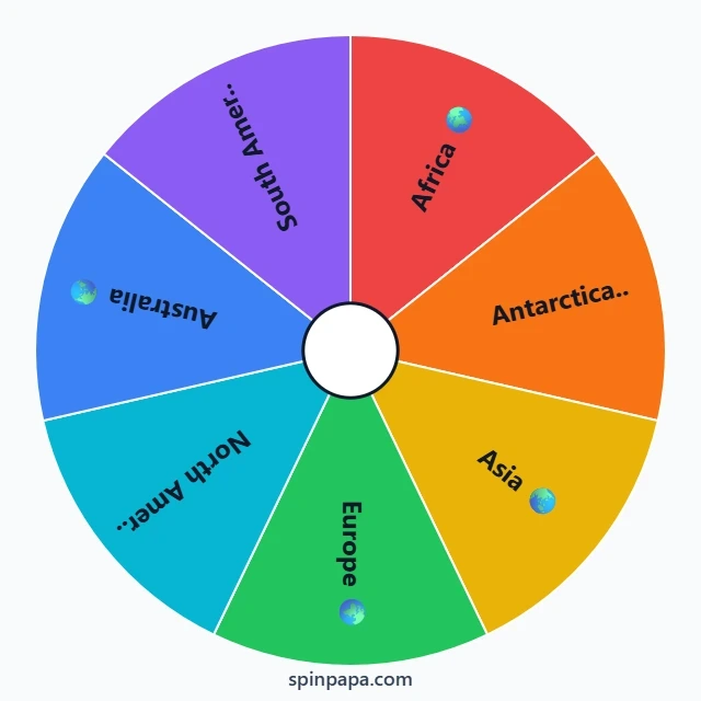 Random Continent Generator - Spin to Pick a Continent - Spinpapa