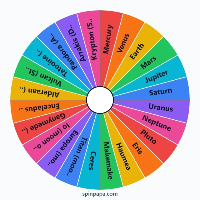 Random Planet Generator - Spin & Pick a Planet - Spinpapa
